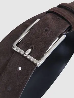REISS Dante Suede Belt - Brown