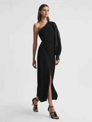 REISS Maeve One-shoulder Midi Dress