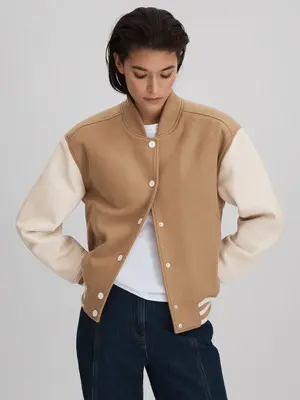REISS Vienna Premium Blend Bomber Jacket