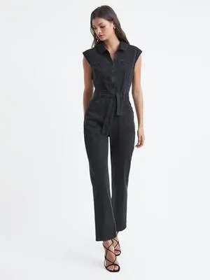 Paige Jett Belted Jumpsuit