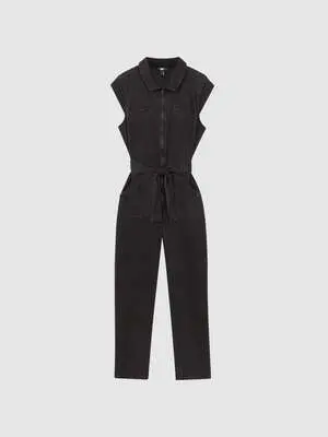 Paige Jett Belted Jumpsuit