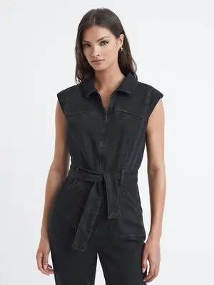 Paige Jett Belted Jumpsuit