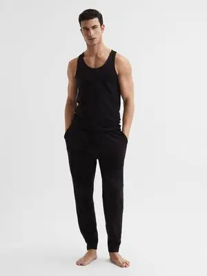 REISS Vinnie Cotton-stretch Vest - Black