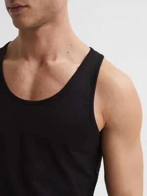 REISS Vinnie Cotton-stretch Vest - Black