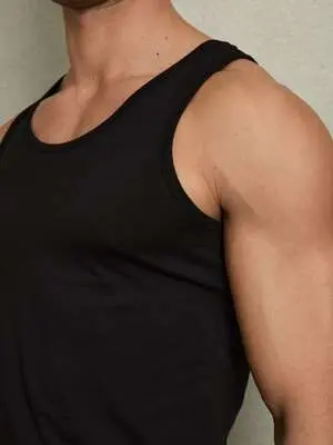 REISS Vinnie Cotton-stretch Vest - Black