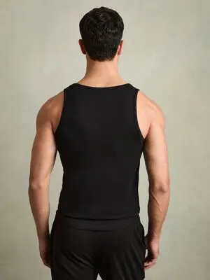 REISS Vinnie Cotton-stretch Vest - Black