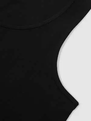REISS Vinnie Cotton-stretch Vest - Black