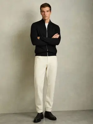 REISS Hampshire Wool Funnel-neck Cardigan