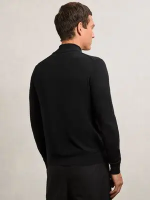 REISS Hampshire Wool Funnel-neck Cardigan