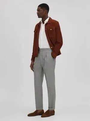 REISS Valentine Slim Fit Wool Blend Trousers