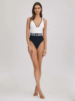 REISS Willow Color Block Swimsuit