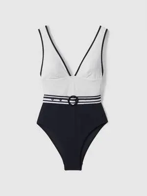 REISS Willow Color Block Swimsuit