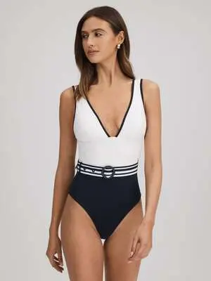 REISS Willow Color Block Swimsuit