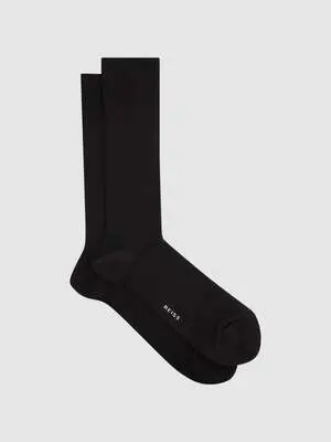 REISS Fela Cotton-blend Ribbed Socks - Black