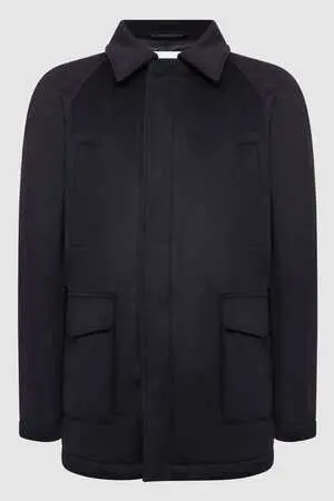 REISS Mandarin Zip Through Cashmere Coat