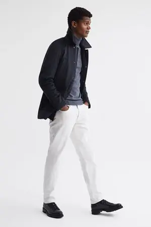REISS Mandarin Zip Through Cashmere Coat