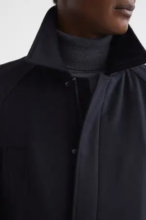 REISS Mandarin Zip Through Cashmere Coat