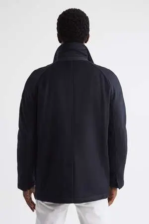 REISS Mandarin Zip Through Cashmere Coat