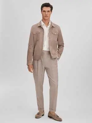 REISS Collect Slim Fit Checked Trousers