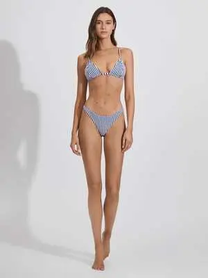 FELLA Smithfella Low-rise Bikini Bottoms - Blue Stripe