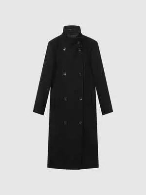 REISS Blair Wool Blend Double-breasted Long Coat
