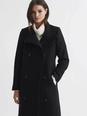 REISS Blair Wool Blend Double-breasted Long Coat