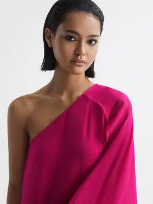 REISS Fleur Sheer Cape Sleeve Mini Dress