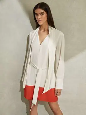 REISS Marta Tie Neck Shift Dress