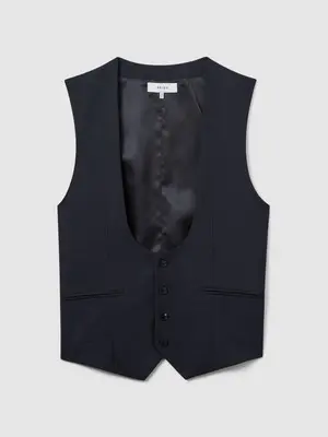 REISS Horseshoe Slim Fit Wool Waistcoat