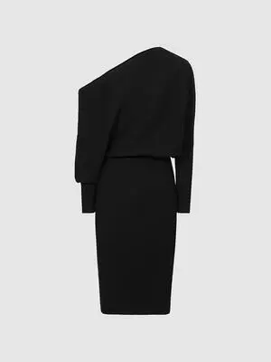 lara off the shoulder ribbed midi dress Reiss Lara Off-The-Shoulder Ribbed Midi Dress