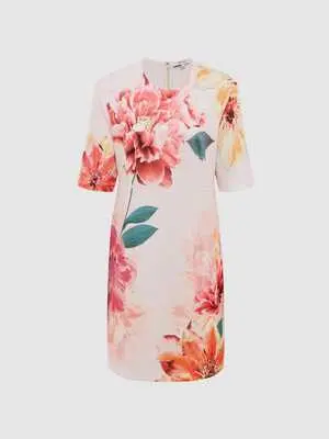 REISS Floral Printed Mini Shift Dress