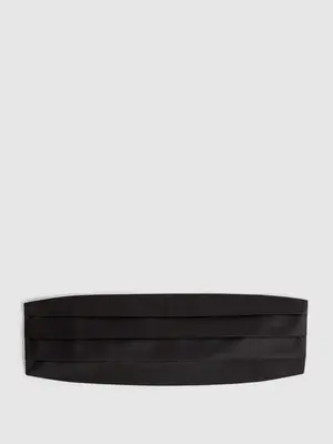 REISS Silk Grosgrain Cummerbund - Black