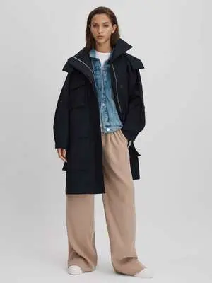 REISS Peyton Cotton Parka Coat