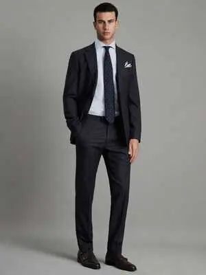 REISS Dunn Slim-fit Textured Wool Trousers