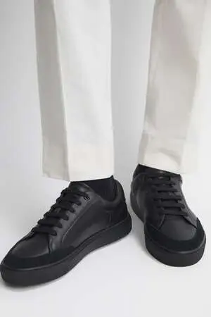 REISS Ashley Leather Low-top Trainers