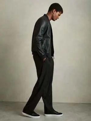 REISS Ashley Leather Low-top Trainers
