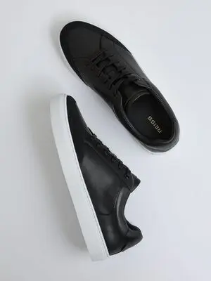 REISS Ashley Leather Low-top Trainers