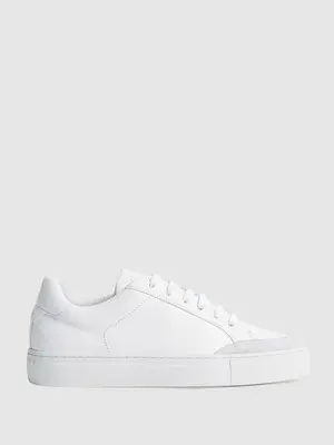 REISS Ashley Leather Low-top Trainers