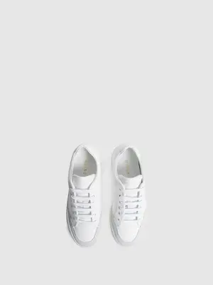 REISS Ashley Leather Low-top Trainers
