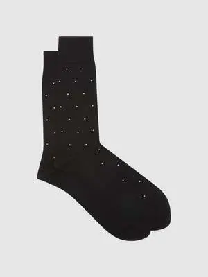 REISS Polka Dot Socks - Black