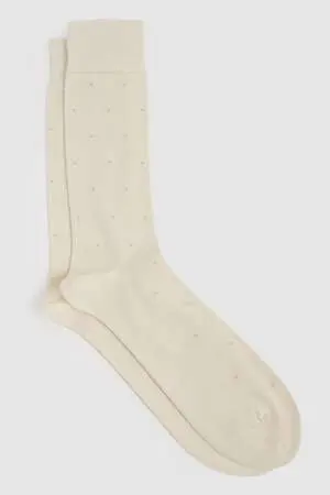 REISS Polka Dot Socks Cream