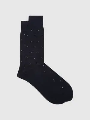 REISS Polka Dot Socks - Navy