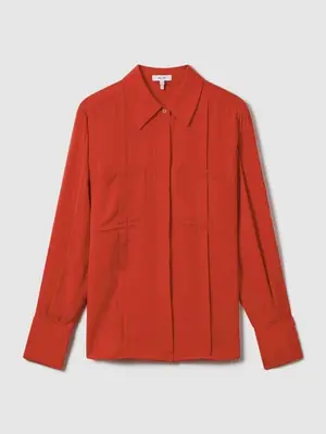 REISS Rose Contrast Trim Button-through Shirt