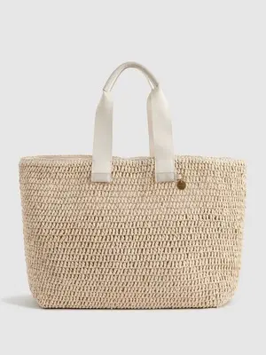 REISS Emeryson Woven Tote Bag