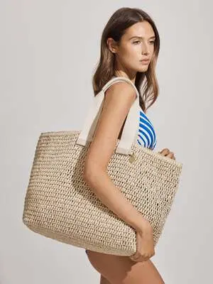 REISS Emeryson Woven Tote Bag