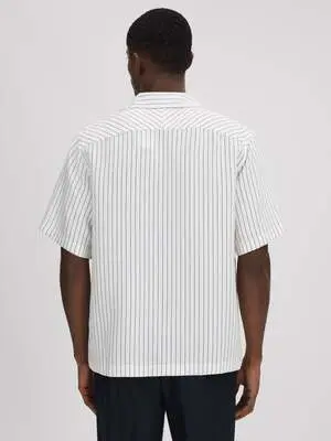 REISS Anchor Boxy Fit Striped Shirt