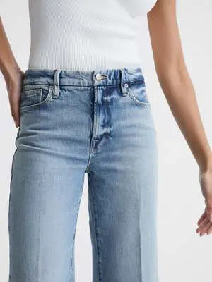 Good American Mid Palazzo Jeans - Mid Blue