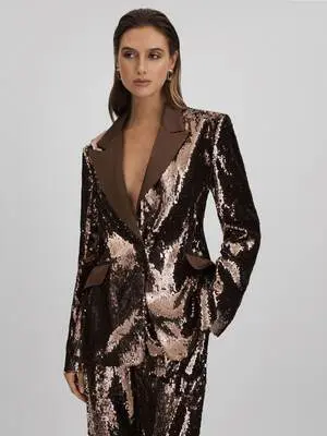 Halston Tailored Sequined Blazer