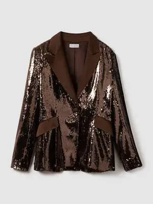 Halston Tailored Sequined Blazer