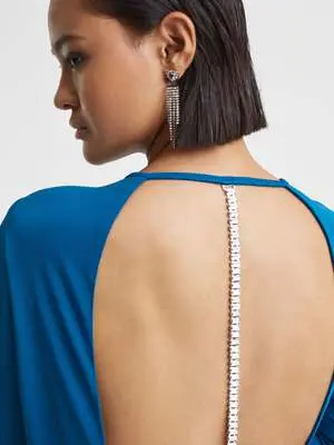 REISS Isadora Embellished Chain Mini Dress